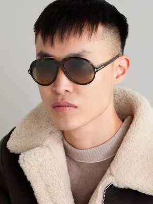 TOM FORD Aalto Aviator-style Sunglasses - Tortoiseshell