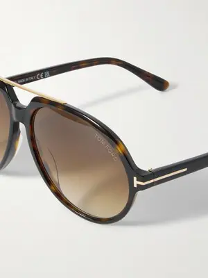 TOM FORD Aalto Aviator-style Sunglasses - Tortoiseshell
