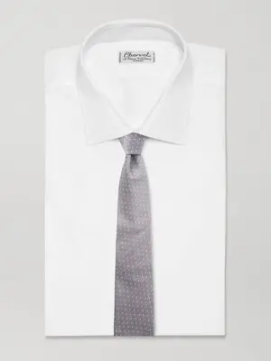TOM FORD 8cm Polka-dot Silk Neck Tie - Gray