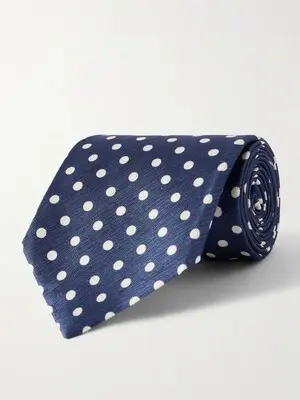 TOM FORD 8cm Polka-dot Silk-jacquard Neck Tie - Blue