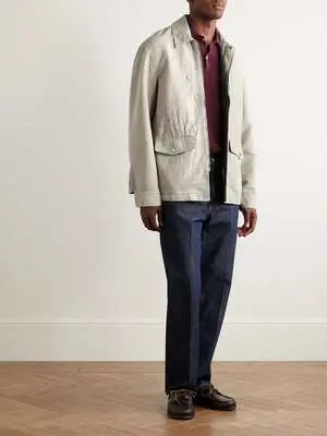 Mr P. Cotton And Linen-blend Twill Field Jacket