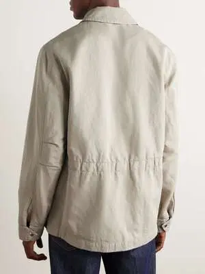 Mr P. Cotton And Linen-blend Twill Field Jacket