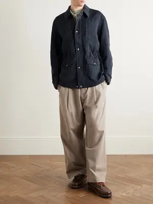 Mr P. Cotton And Linen-blend Twill Field Jacket