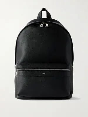 Mr P. Full-grain Leather Backpack - Black