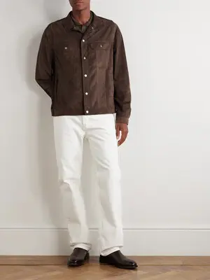 Brunello Cucinelli Suede Trucker Jacket