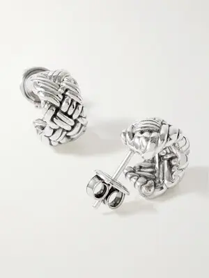 Bottega Veneta Intrecciato Small Sterling Earrings