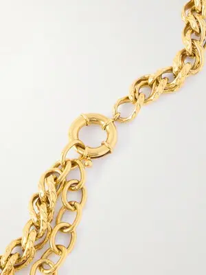Saint Laurent Hammered Chain Necklace - Gold