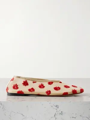 Proenza Schouler Tee Embroidered Mesh Ballet Flats - Neutrals