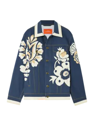 La DoubleJ Floral-print Denim Jacket