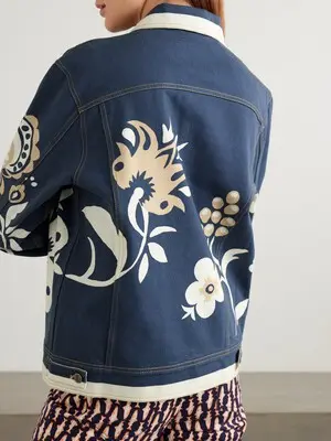 La DoubleJ Floral-print Denim Jacket