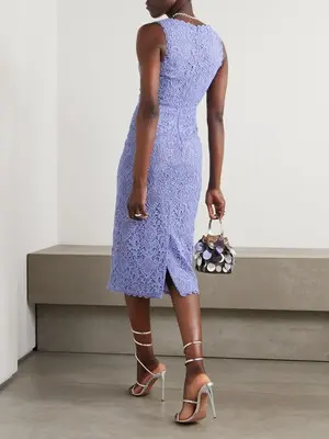 Etro Scalloped Guipure Lace Midi Dress - Blue