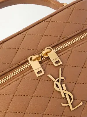 Saint Laurent Gaby Vanity Mini Quilted Leather Shoulder Bag - Brown