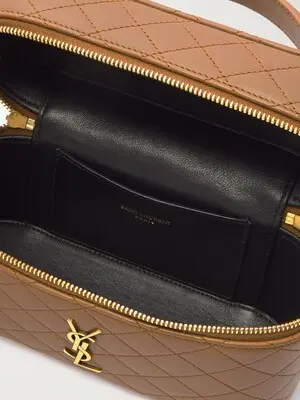 Saint Laurent Gaby Vanity Mini Quilted Leather Shoulder Bag - Brown