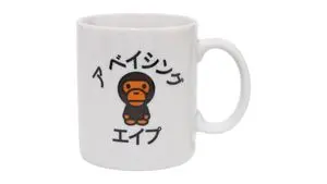 A BATHING APE Baby Milo Katakana Mug - White/brown