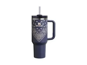 STANLEY Mesa Rose Collection Flowstate Quencher 40oz Tumbler Blue Corn Paisley
