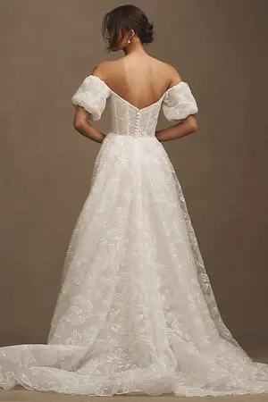 Jenny Yoo Emerson Embroidered Tulle Wedding Gown