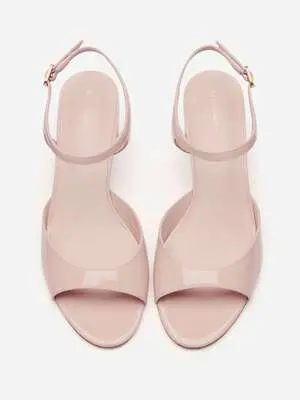 REFORMATION Sandy Heeled Sandal - Alabaster Patent