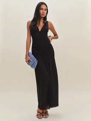 REFORMATION Aura Knit Maxi Dress - Black