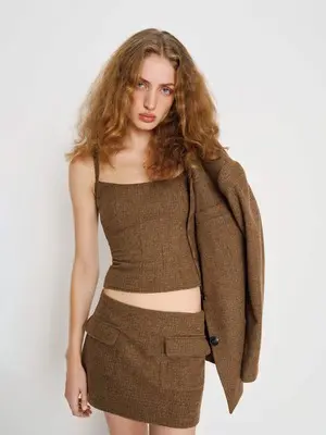 Sleeveless Check Camis