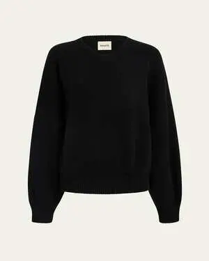 Khaite Wolfe V-neck Cashmere Sweater - Black