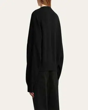 Khaite Wolfe V-neck Cashmere Sweater - Black