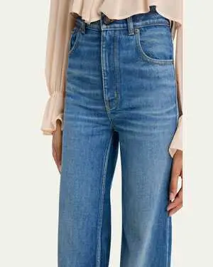 Chloé Rigid Denim Wide-leg Pants