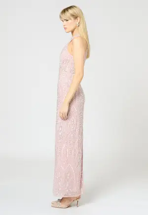 BEAUUT Embellished Sequin Beaded Maxi Dress
