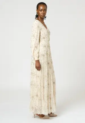 BEAUUT Embellished Sequin Beaded Maxi Dress
