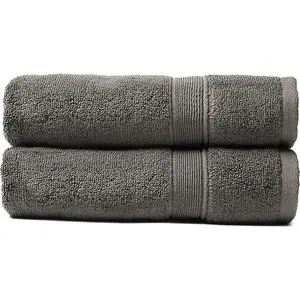 Cozy Earth Luxe Set Of 2 Bath Towels - Charcoal