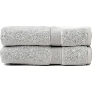 Cozy Earth Luxe Set Of 2 Bath Towels - Light Grey