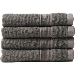 Cozy Earth Luxe Set Of 4 Washcloths - Charcoal