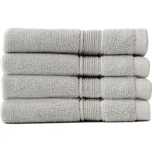 Cozy Earth Luxe Set Of 4 Washcloths - Light Grey