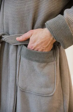 Cozy Earth Waffle Terry Robe - Charcoal