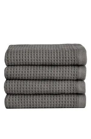 Cozy Earth 4-pack Waffle Washcloths - Charcoal