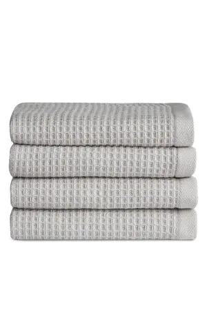 Cozy Earth 4-pack Waffle Washcloths - Light Grey