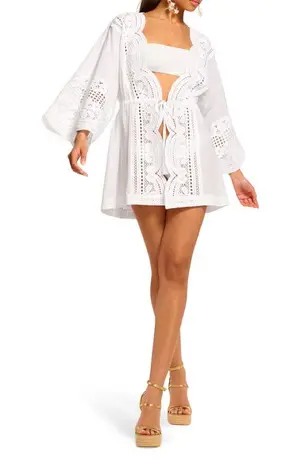 Ramy Brook Leilanni Embroidered Cover-up Dress - White
