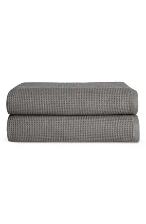 Cozy Earth Waffle Bath Sheet - Charcoal