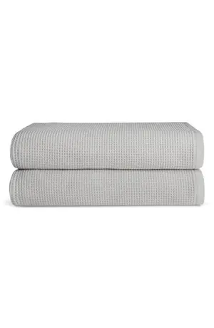 Cozy Earth Waffle Bath Sheet - Light Grey