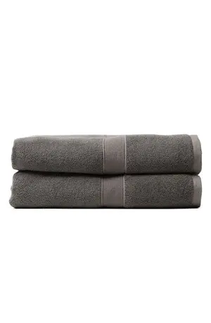 Cozy Earth Luxe Set Of 2 Bath Sheets - Charcoal