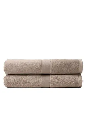 Cozy Earth Luxe Set Of 2 Bath Sheets - Sand