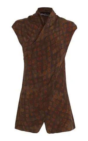 CORTANA Cassiopea Printed Sleeveless Wrap Top