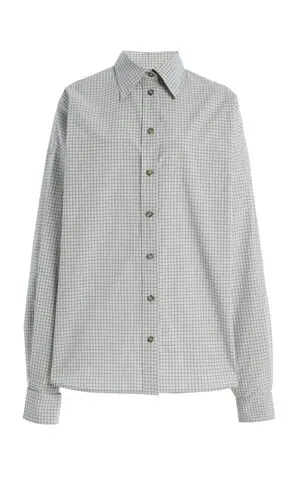 Brandon Maxwell The Harvey Cotton Boyfriend Shirt - Grey