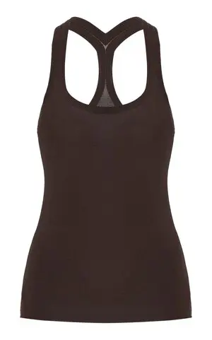 Brandon Maxwell The Raven Racerback Knit Tank Top - Brown