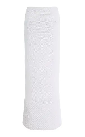 Brandon Maxwell The Iris Open-knit Maxi Skirt - White