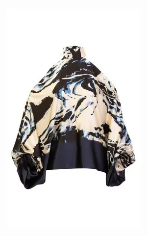 Silvia Tcherassi Safira Asymmetric Silk Top - Multi