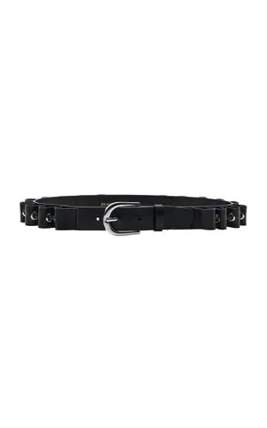 Brandon Maxwell The Steele Eyelet Ruffled Belt - Black