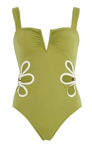 FOLLOW SUIT The Flora Cutout One-piece Swimsuit - Green
