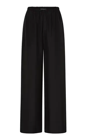 ST. AGNI Relaxed Wide-leg Silk Pants