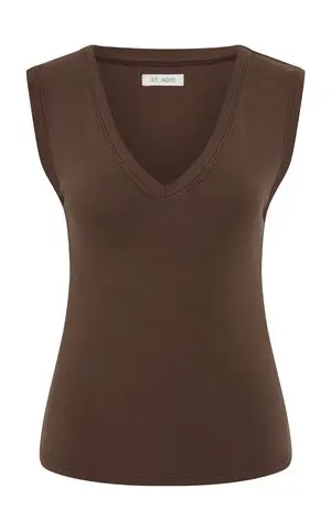 ST. AGNI Organic Cotton Tank Top - Brown