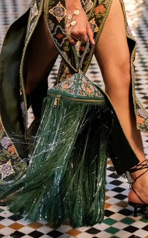 ALEMAIS Ramira Embellished Pyramid Bag - Green